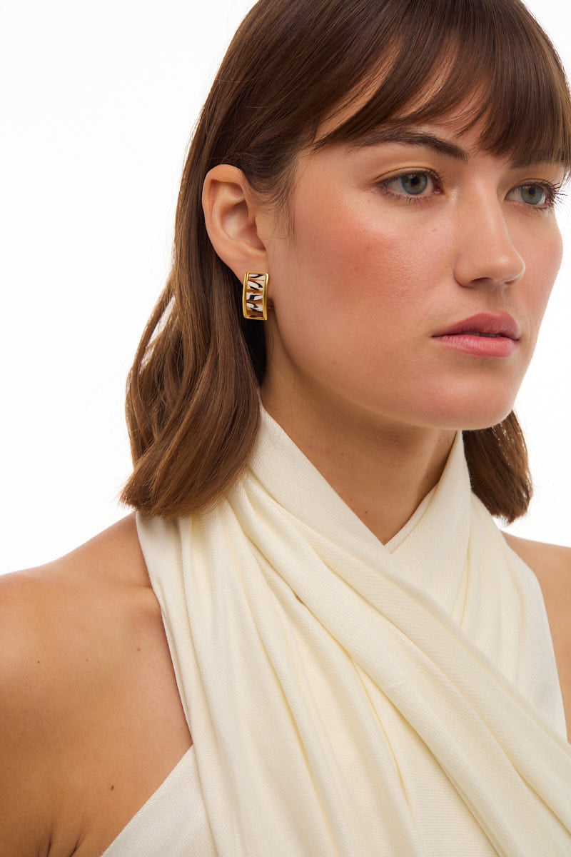 Fortune Hill Stud Earring | Quail Feathers | Handcrafted Luxury