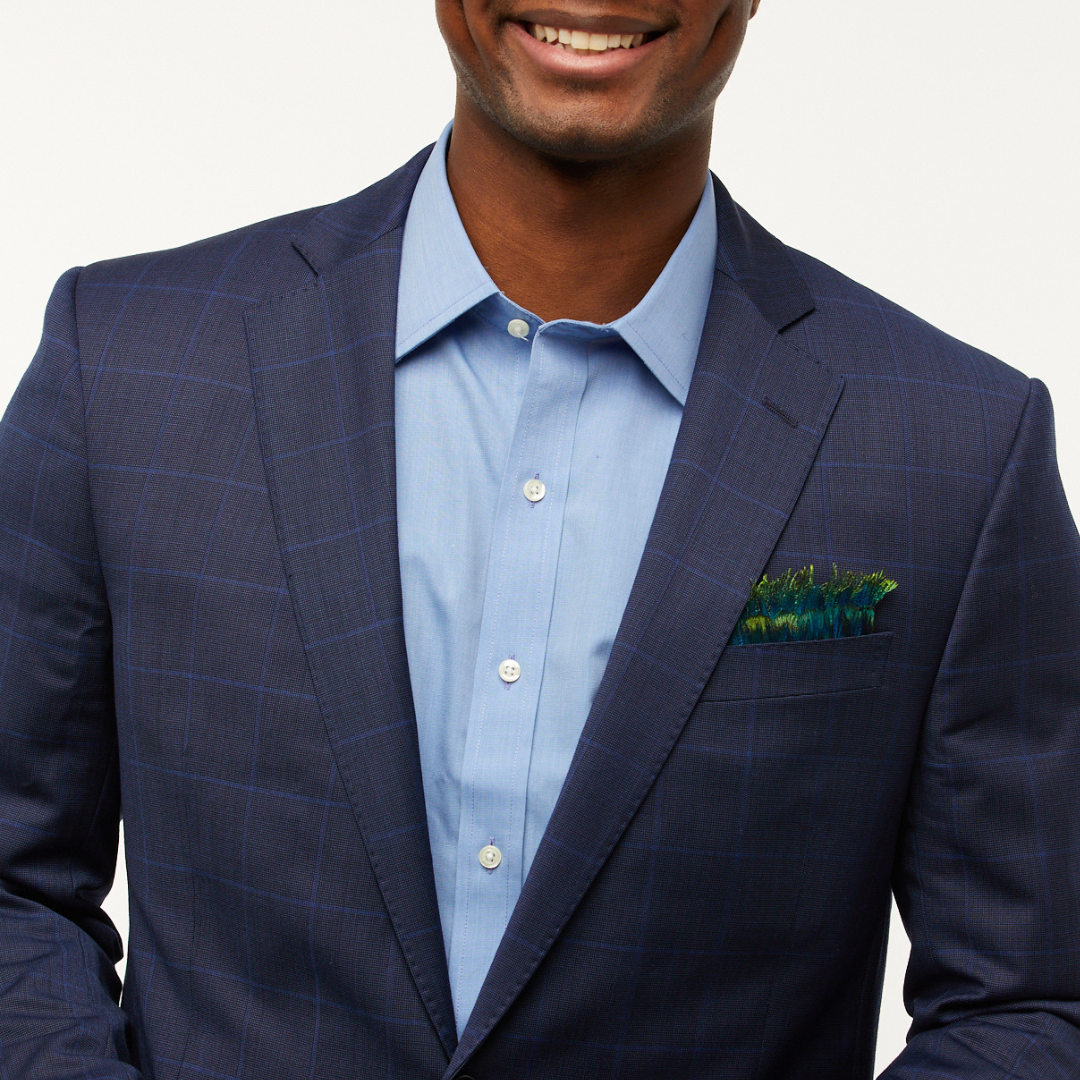 Meridian Peacock Pocket Square - Turquoise, Royal, & Lime