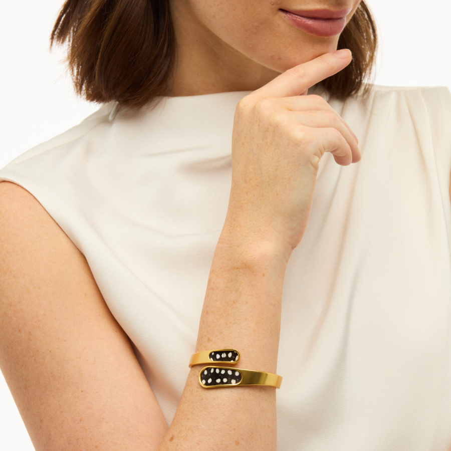 Victoria Bezel Hinge Cuff | Guinea Feathers | Handcrafted Luxury