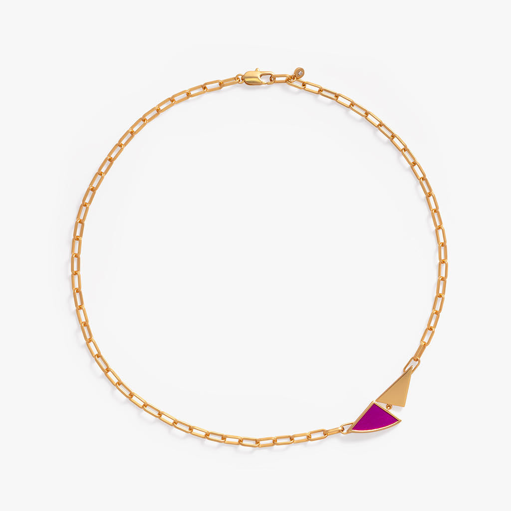 Eliana Triangle Necklace | Goose Feathers | Handcrafted Luxury