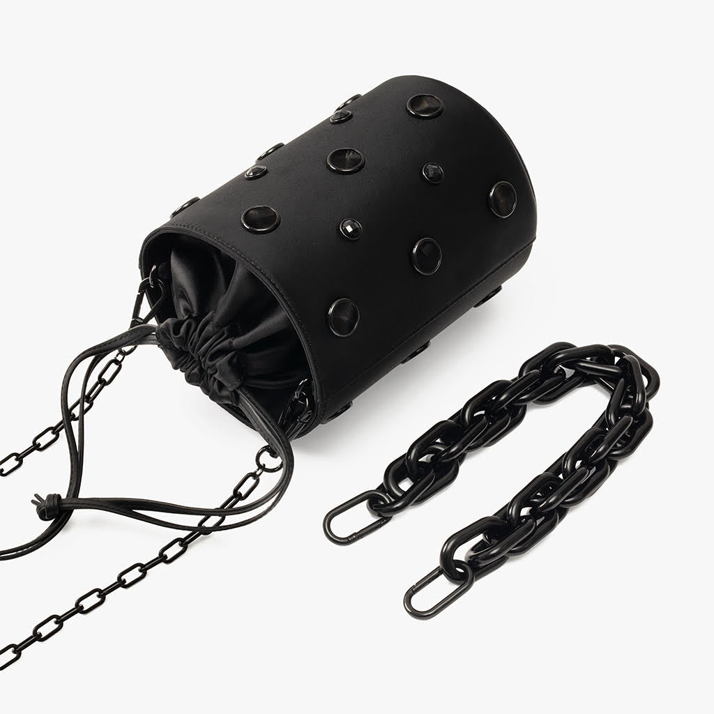 Greenwich Bucket Bag | Turkey Feathers | Bedazzled Handbag