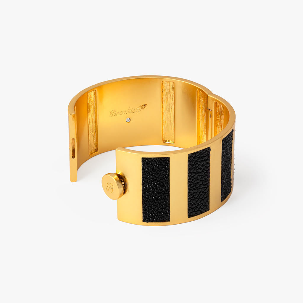 Lola Striped Hinge Cuff | Stingray Leathers | Sophisticated Sustainability
