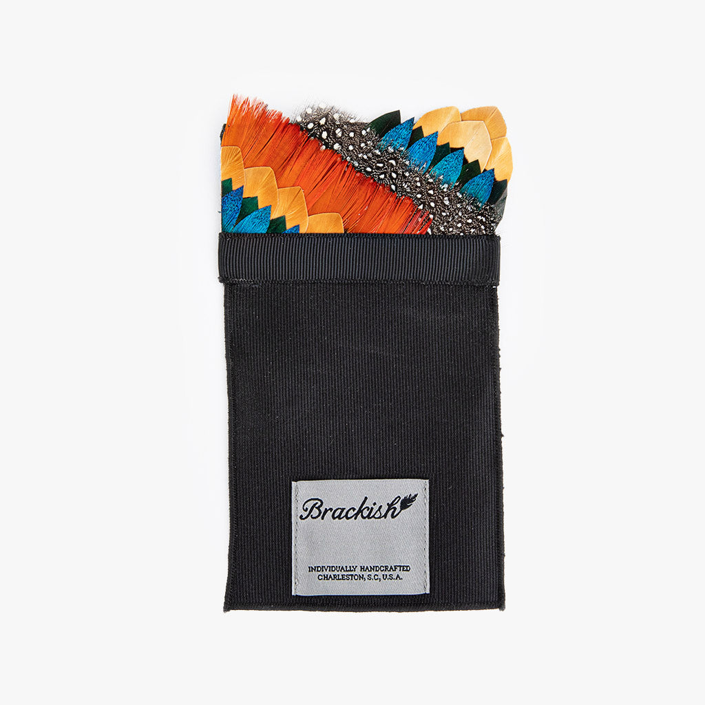 Rainbow Pocket Square - Bright Assorted Natural Feathers