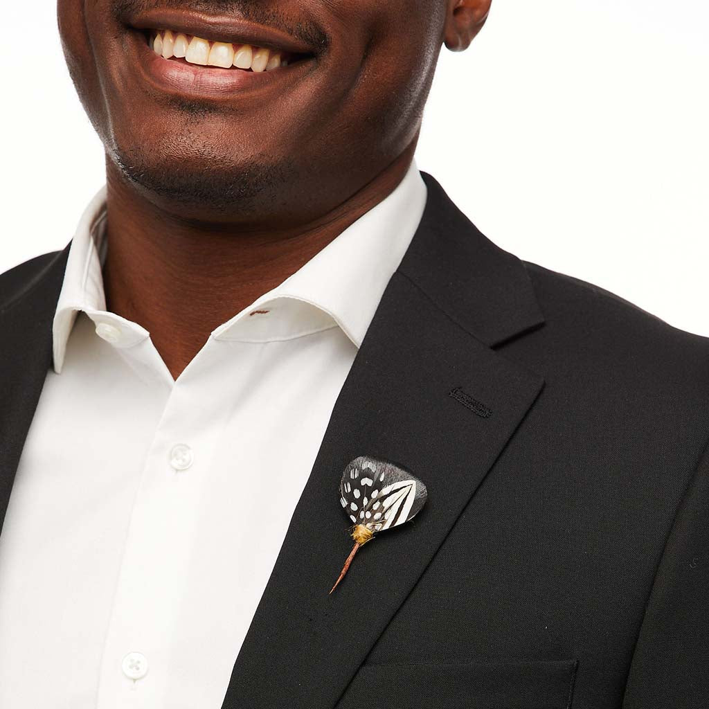 Black-Tie Pin | Black and White Polka Dot Lapel Pin | Brackish